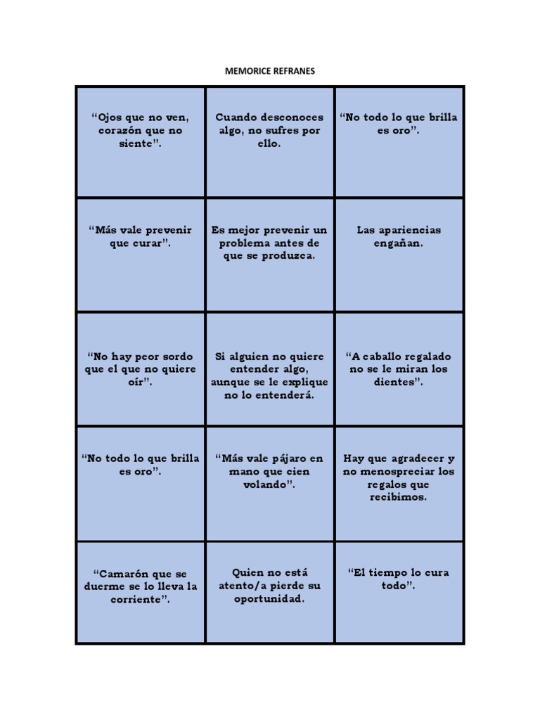 MEMORICE REFRANES | PDF