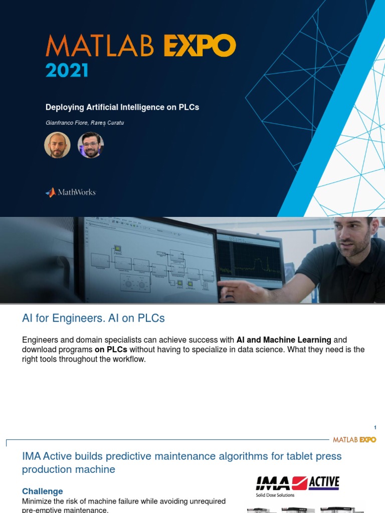 Matlab Expo 2021 Deploying Ai On Plcs Edt Download Free Pdf Intelligence Ai And Semantics