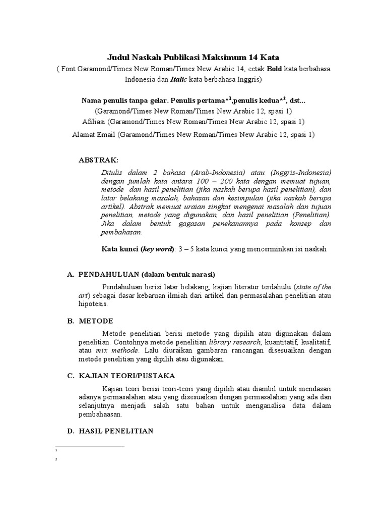 Template Penulisan Artikel Jurnal AN Nuha 2022 | PDF | Ilmu Sosial