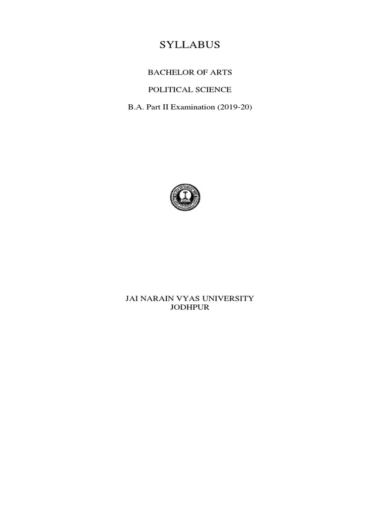 Political Science BA Syllabus | PDF | Political Philosophy | Political Science