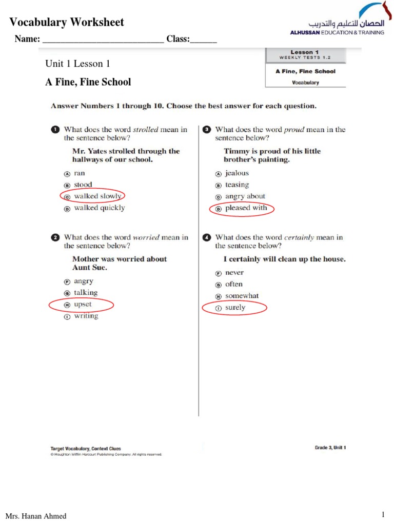 Vocabulary Worksheet Answer Key | PDF | Courtroom