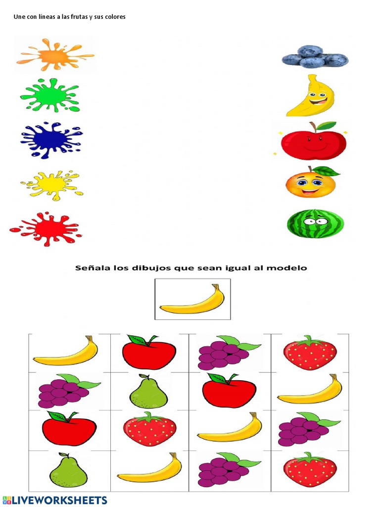 Une Con Líneas A Las Frutas y Sus Colores | PDF