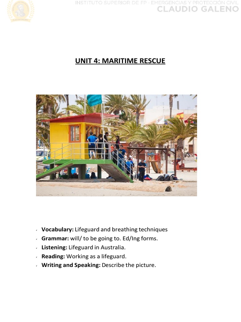Unit 4 Maritime Rescue | PDF | Swimming | Water Sports