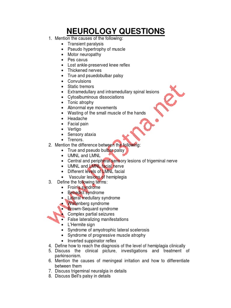 DR Shaf3y Neurology Revisions 6p | PDF | Medical Diagnosis | Peripheral ...