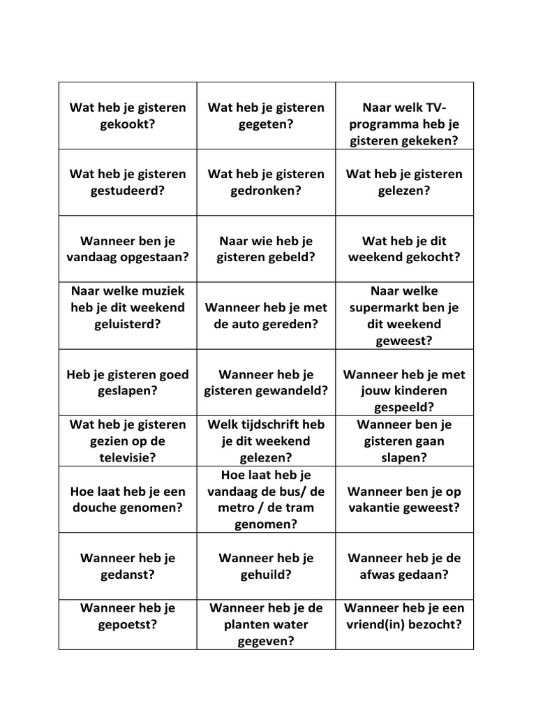 Spreekkaartjes Perfectum | PDF