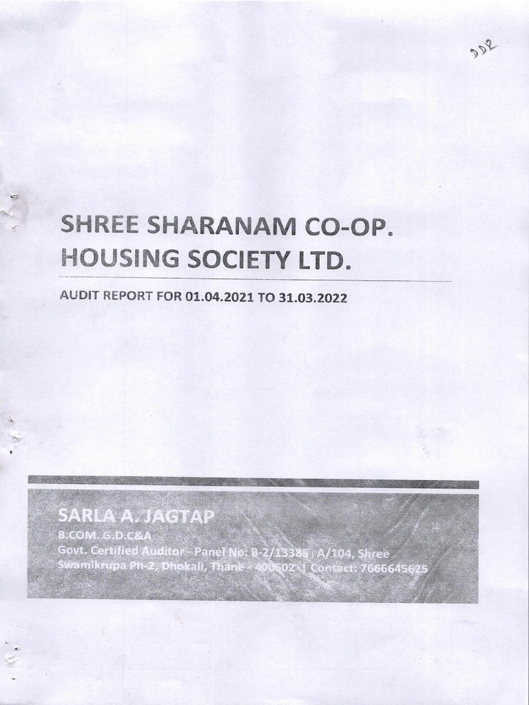 Shree Sharnam Audit Report 2021-22 | PDF