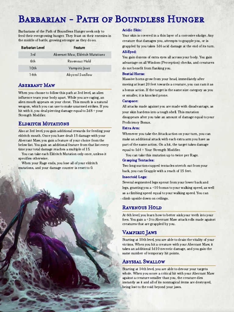 Barbarian: Path of Hunger Guide | PDF