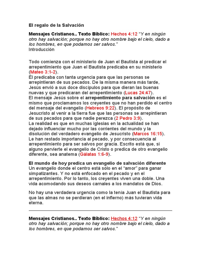 Arrepentimiento y Salvación Cristiana | PDF | Salvación | Evangelios
