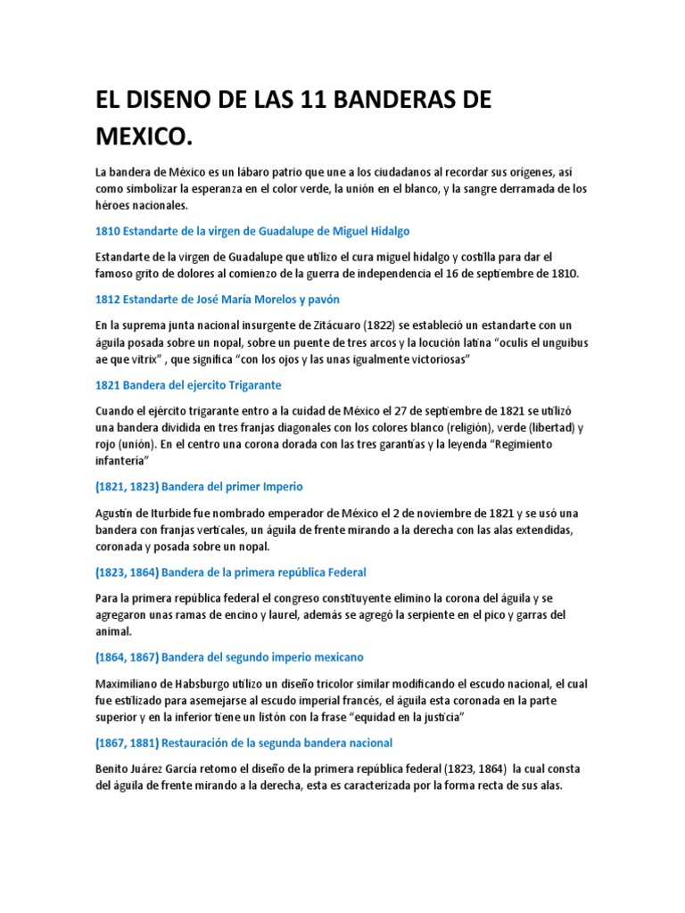 El Diseno de Las 11 Banderas de Mexico | PDF | México