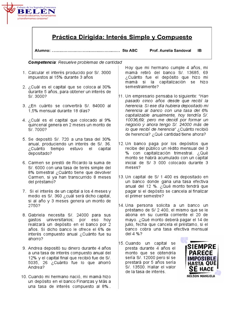 PD - Interés Simple y Compuesto | PDF | Interés | Bancos