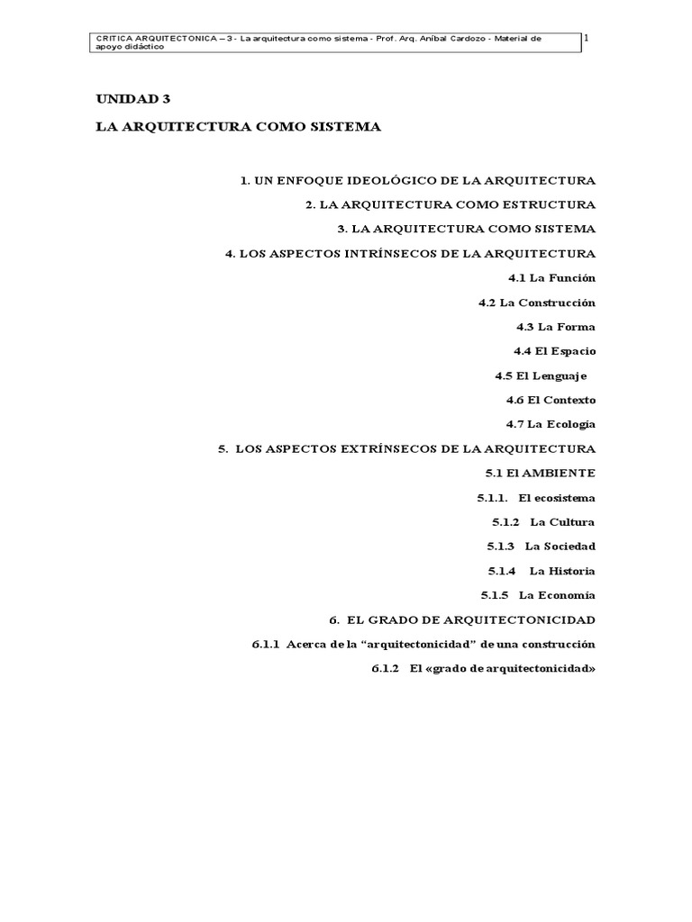 C3 Arquitectura Como Sistema | PDF | Existencialismo | Teoría de sustancias
