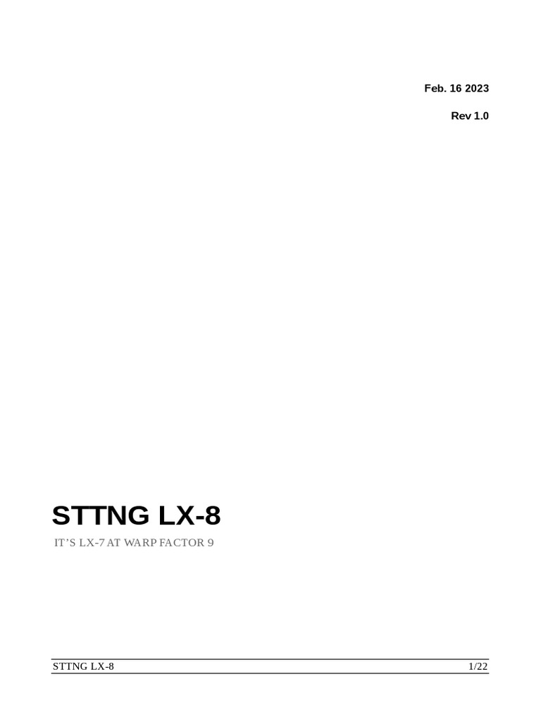 STTNG LX8 | PDF