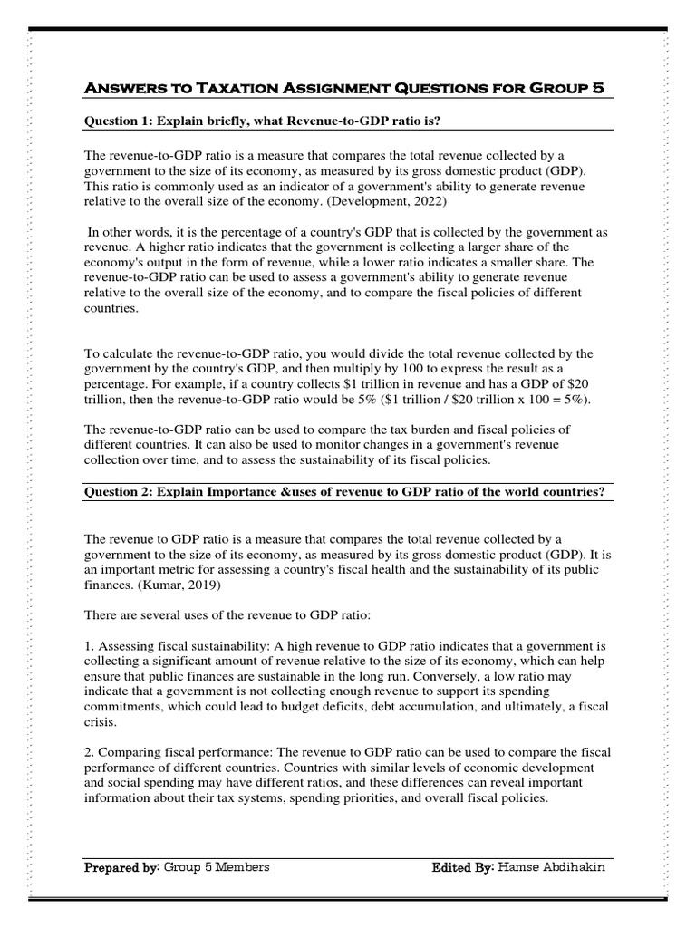 Taxation Assignment Final Draft | Download Free PDF | Fiscal Policy | Taxes