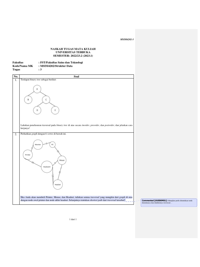Traversal Binary Tree dan Graph 6 Vertex | PDF | Komputer