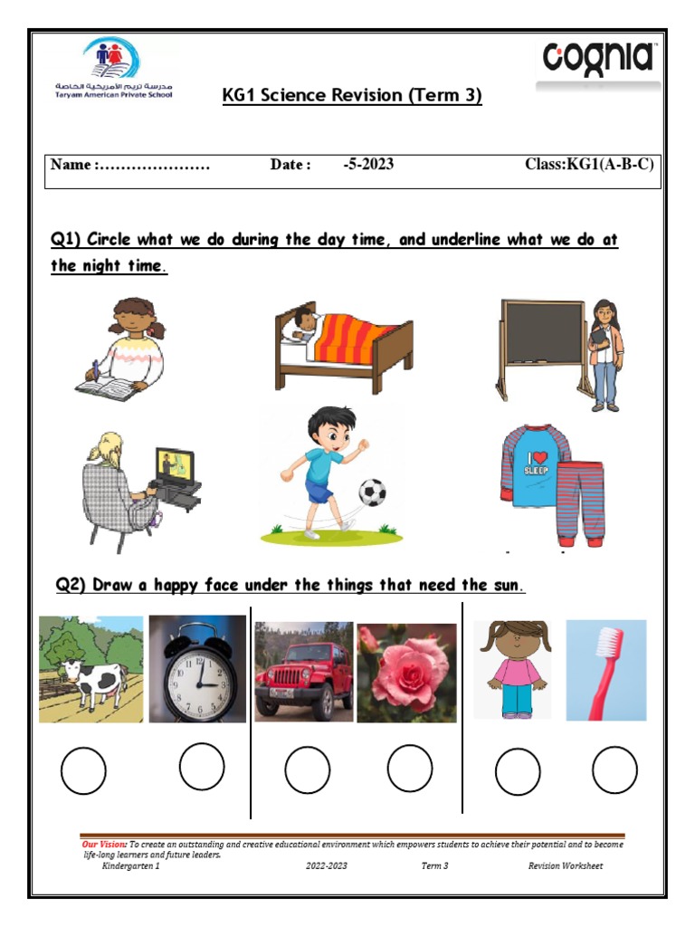 KG1 Science Revision (Term 3) | PDF