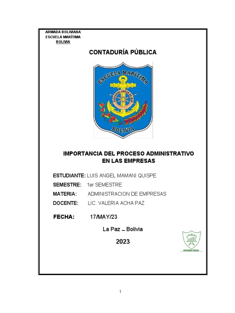 La Importancia Del Proceso Administrativo en Lkas Empresas | PDF | Planificación | Planificación ...