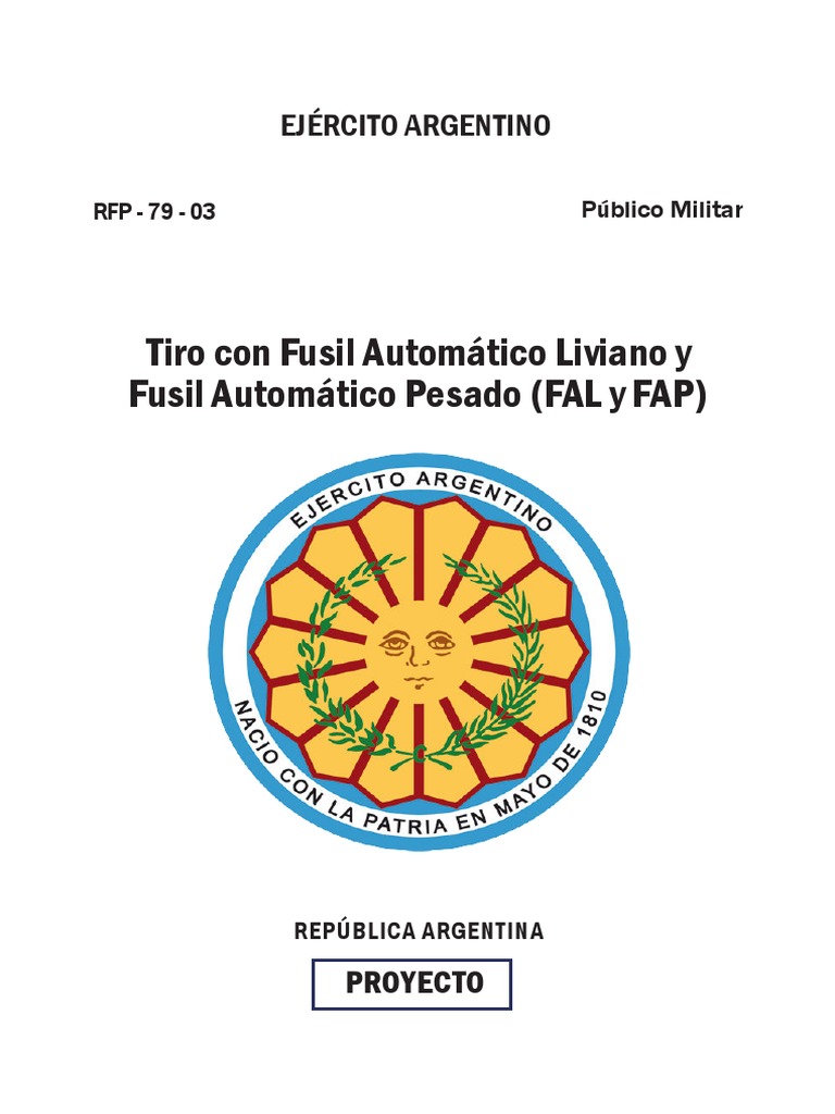 Tiro Con Fusil FAL y FAP (RFP 79-03) - Proyecto | PDF | Rifle | Ojo