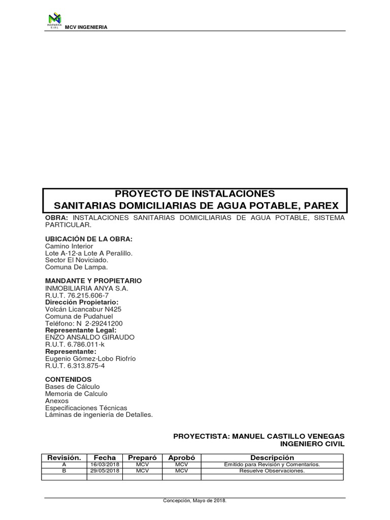 MC Ap On 0160021 MCV | PDF | Agua | Ingeniería