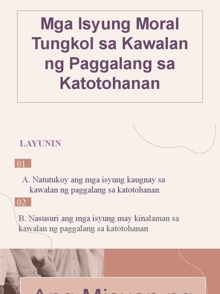 Mga Isyung Moral Tungkol Sa Kawalan NG Paggalang Sa Katotohanan | PDF
