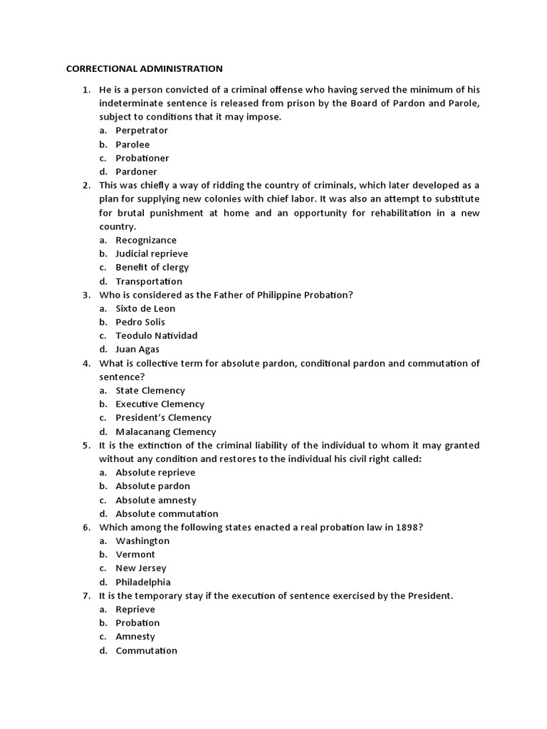 Correctional Administration | PDF | Pardon | Probation