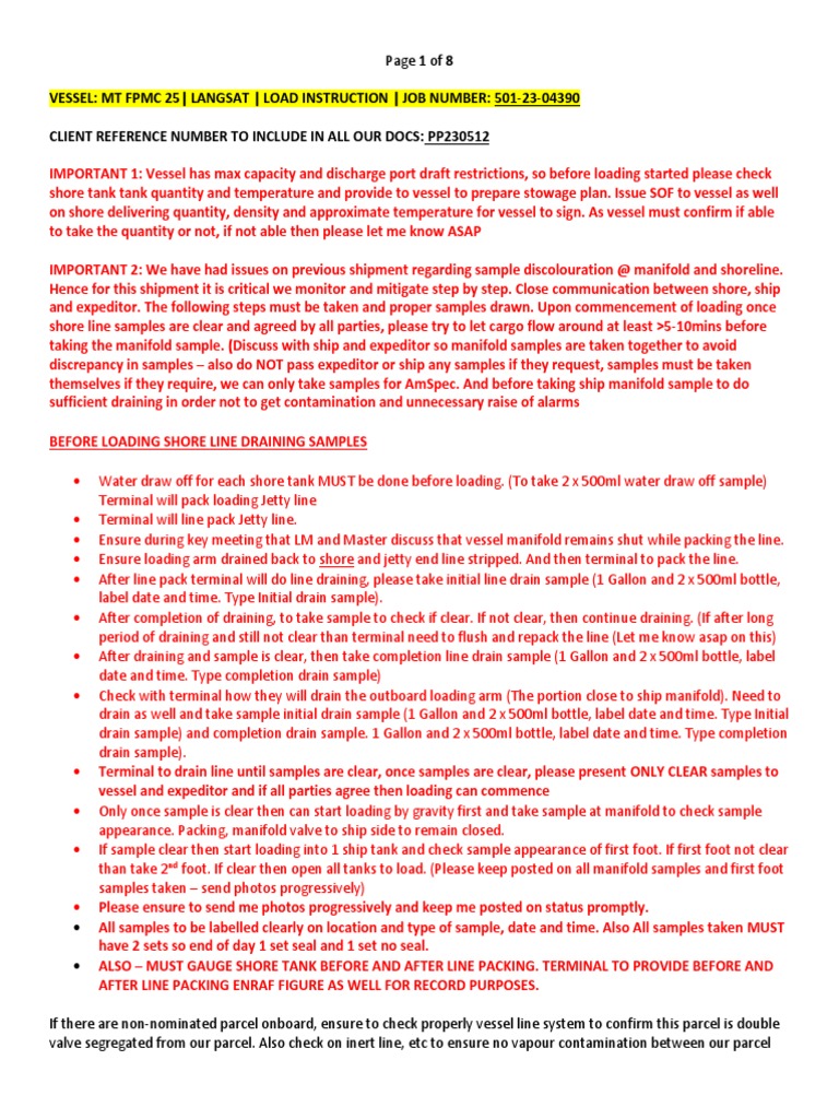 Instructions - FPMC 25 - LANGSAT | PDF | Bill Of Lading | Cargo