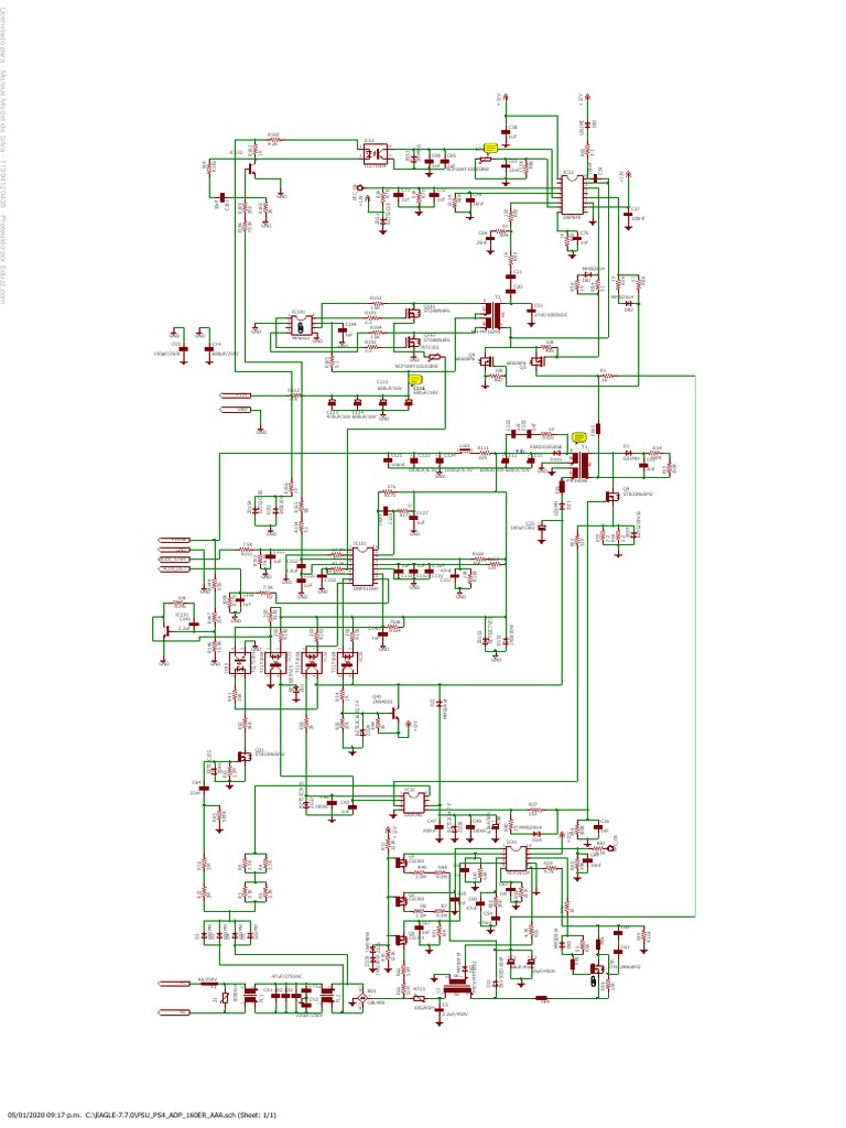 PS4 ADP-160ER Power Supply Schematic | PDF