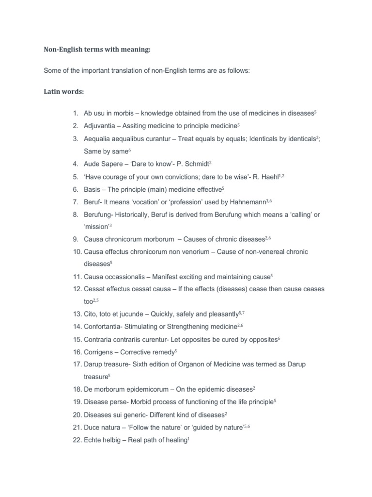 Important Terms Used in Organon | PDF | Diseases And Disorders ...