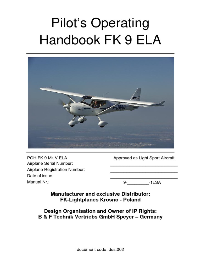 FK9 ELA LSA Rev 8 | PDF | Aerospace Engineering | Transport