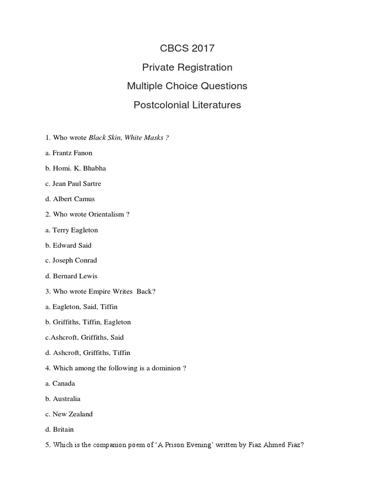 Question Paper MCQ PC | PDF