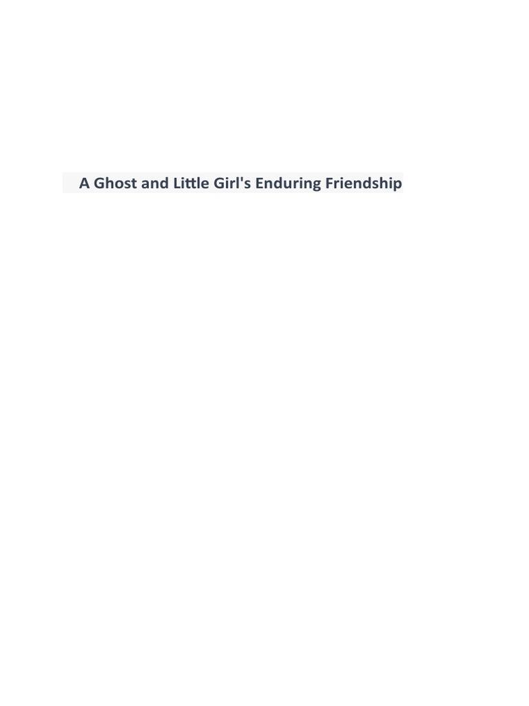 A Ghost and Little Girl | PDF | Ghosts