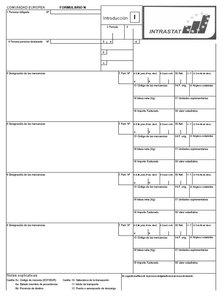Formularios Intrastat | PDF | Moneda | Mercado de divisas