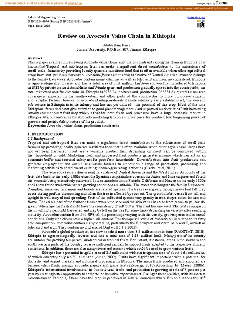 Avocado Value Chain | PDF | Avocado | Agriculture