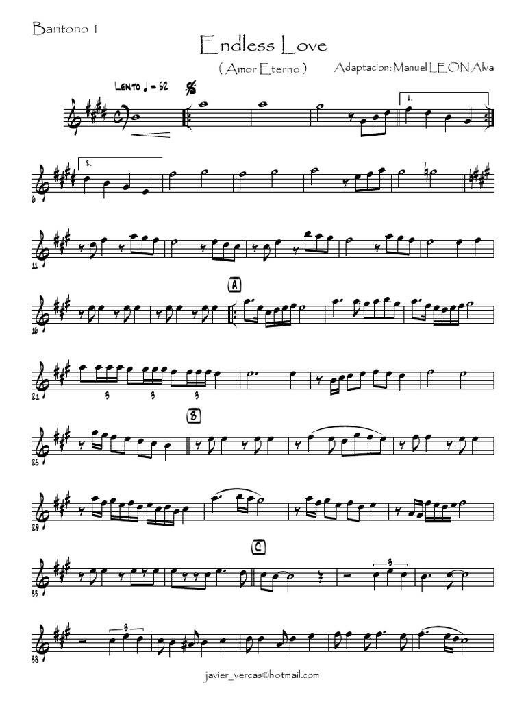 Amor Eterno - Barítono (Clave de Sol) 1 | PDF