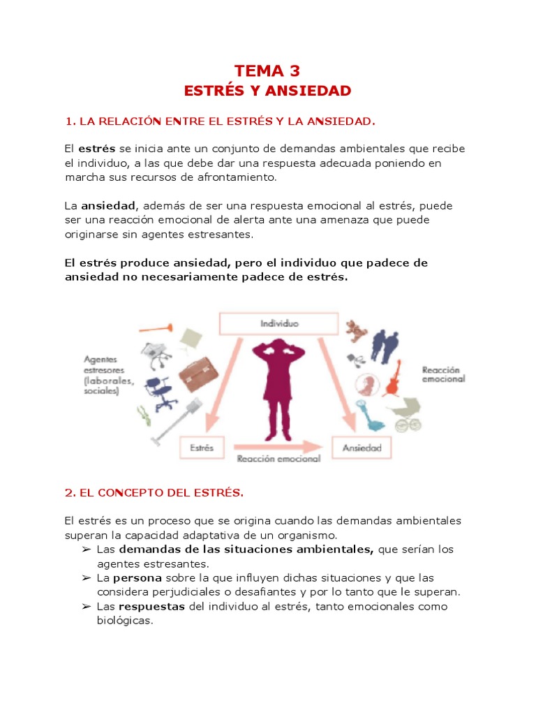 Estrés y Ansiedad: Conceptos Clave | PDF | Estrés (biología) | Ansiedad