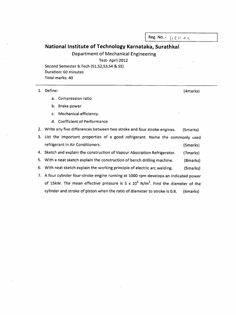 Mech Past Papers | PDF | Engines | Gear