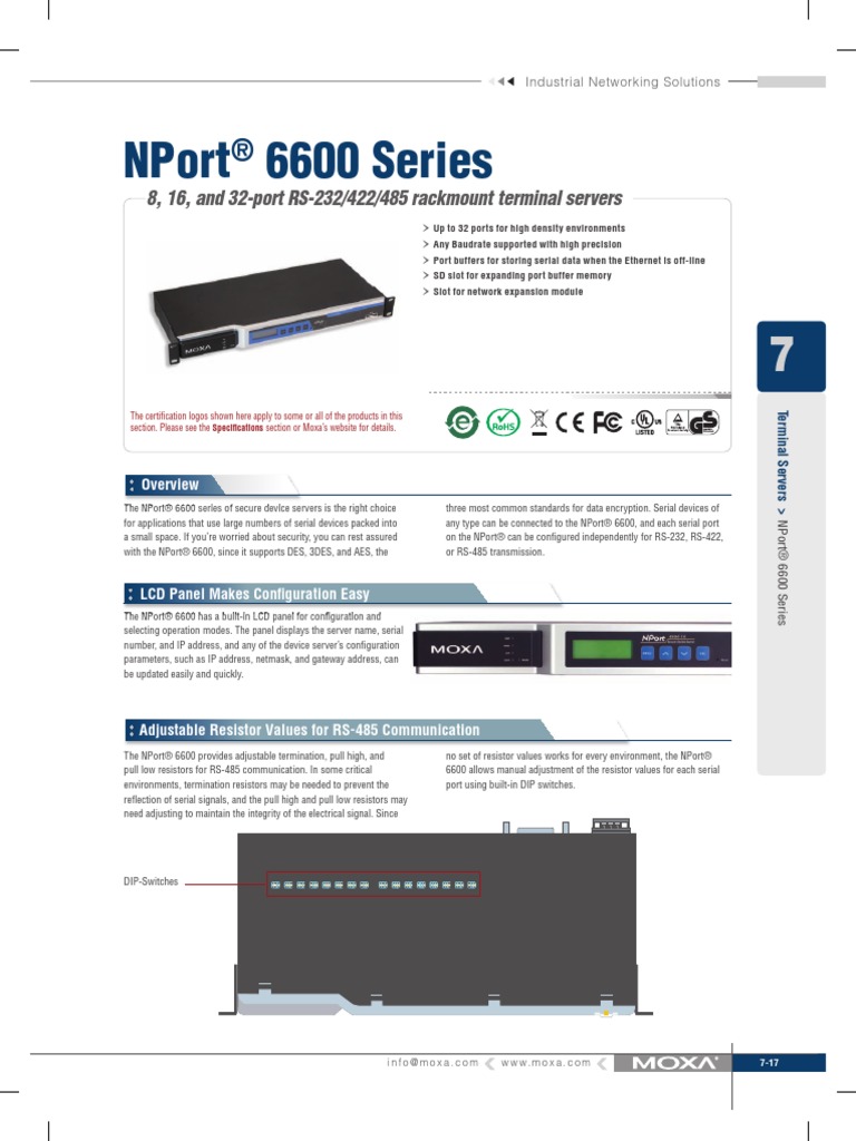 Moxa Nport 6650 8 Ports Nport 6650 8 Manual de Usuario | PDF | Port (Computer Networking ...