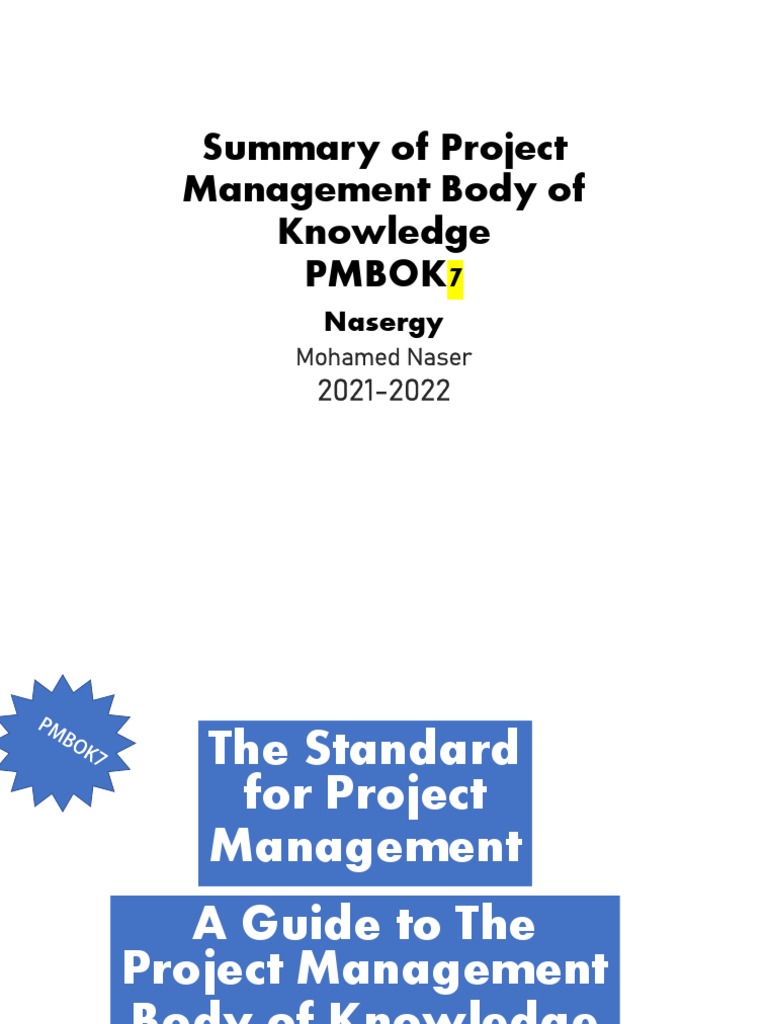 PMBOK7 Project Management Guide Summary | PDF | Project Management | Leadership