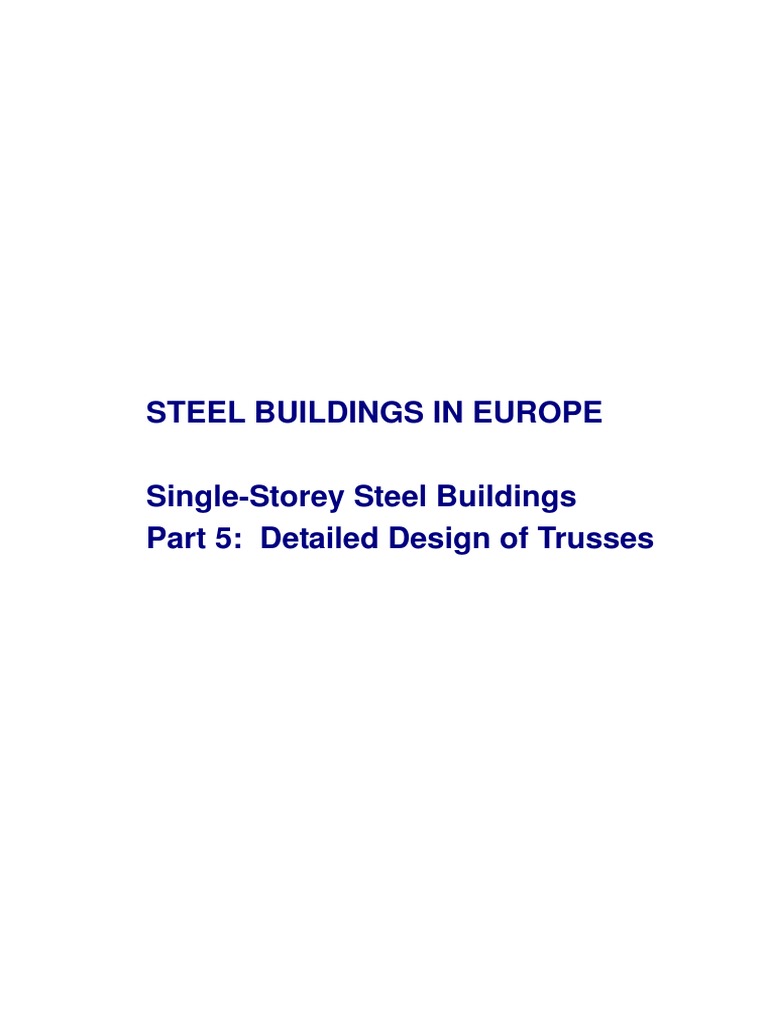 Detailed Truss Design for Steel Buildings | PDF | Truss | Bending