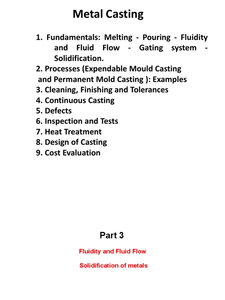 Casting - Lec 2.2 | PDF | Casting (Metalworking) | Viscosity