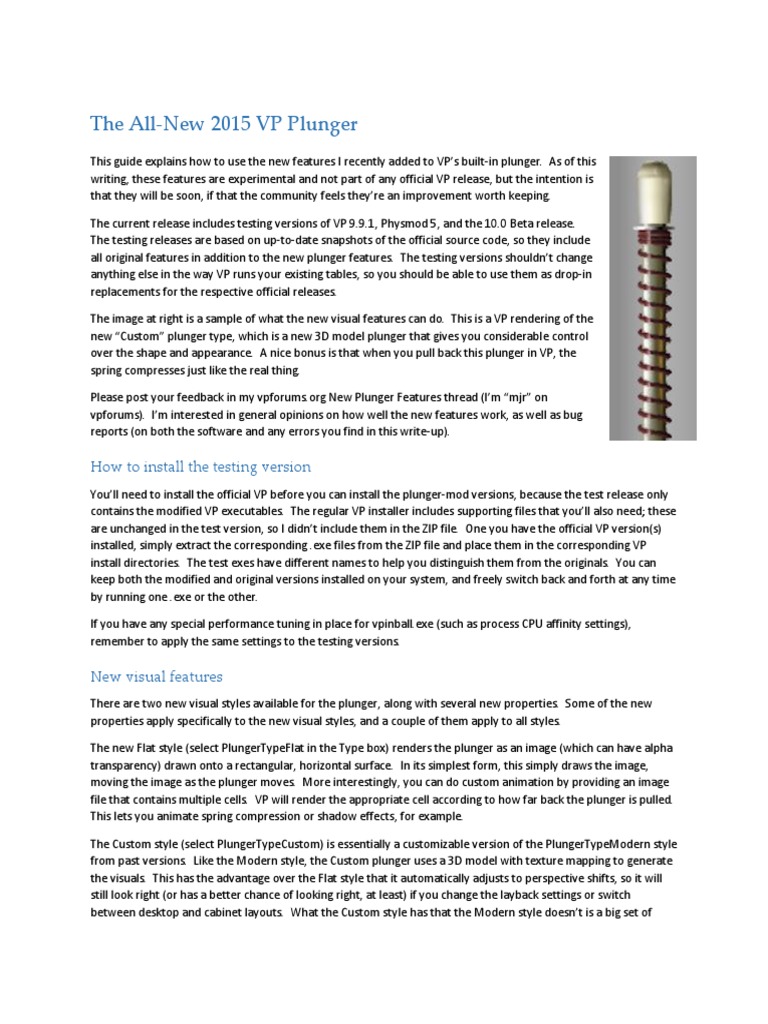2015 VP Plunger Features Guide | PDF | 3 D Computer Graphics | Texture ...