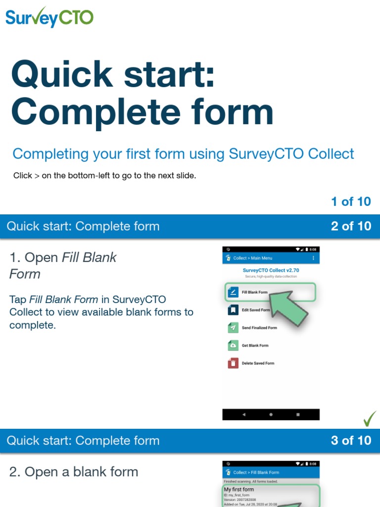 SurveyCTO Form Completion Guide | PDF | Business | Finance & Money Management