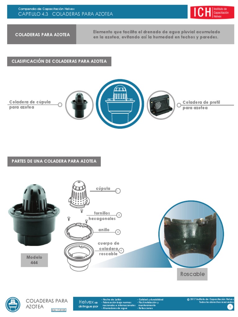 COLADERAS PARA AZOTEA Junio | PDF | Tornillo | Ingeniería de Edificación