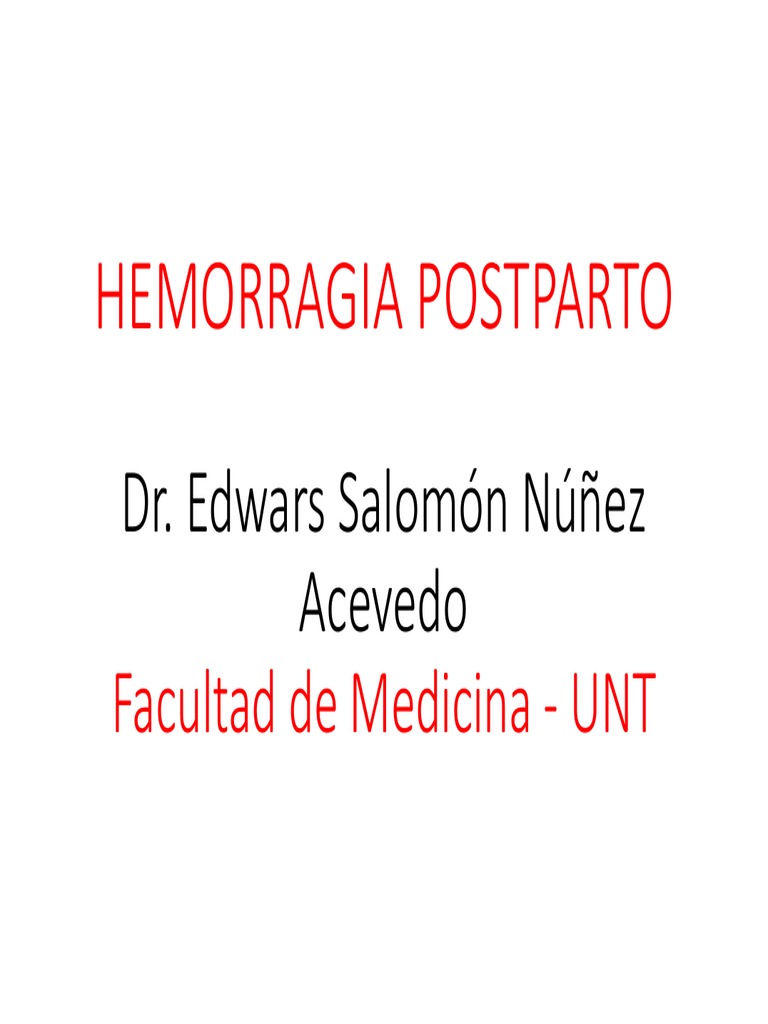 Hemorragia Postparto | PDF | Parto | Medicina CLINICA