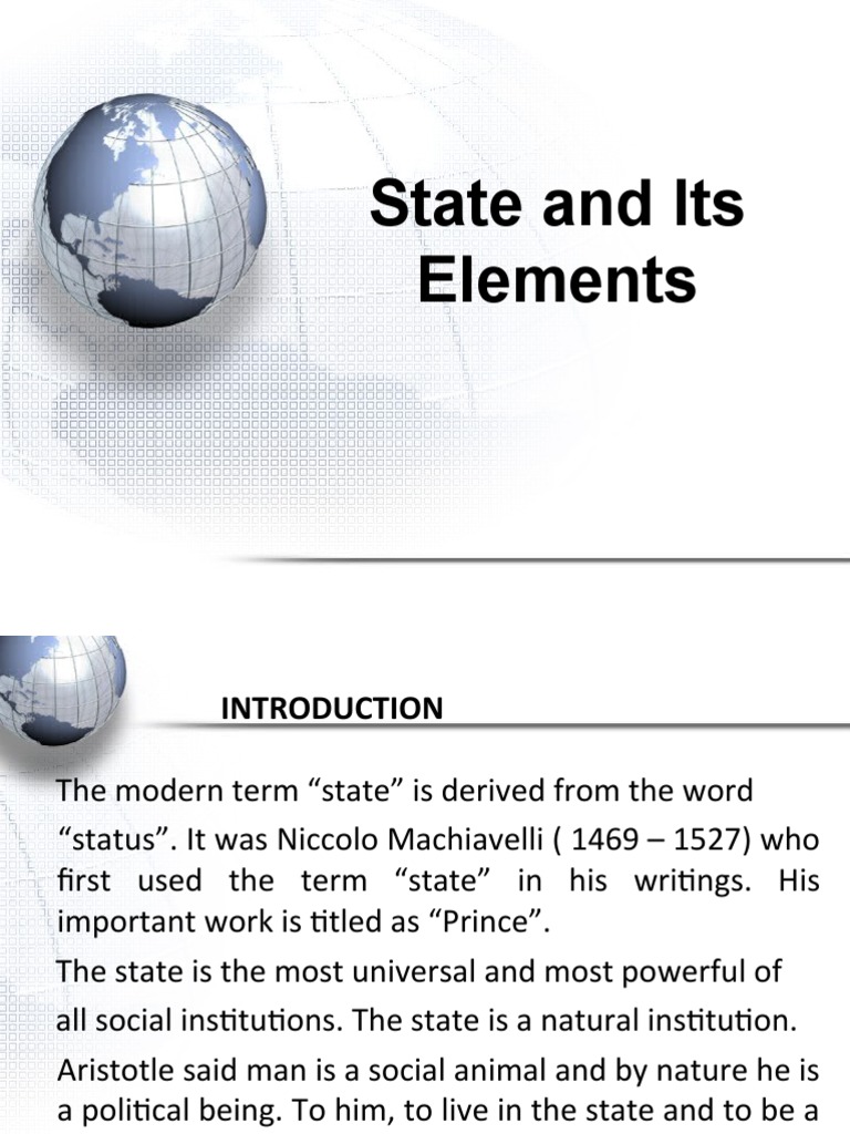Elements of the State Explained | PDF | Political Science | Government