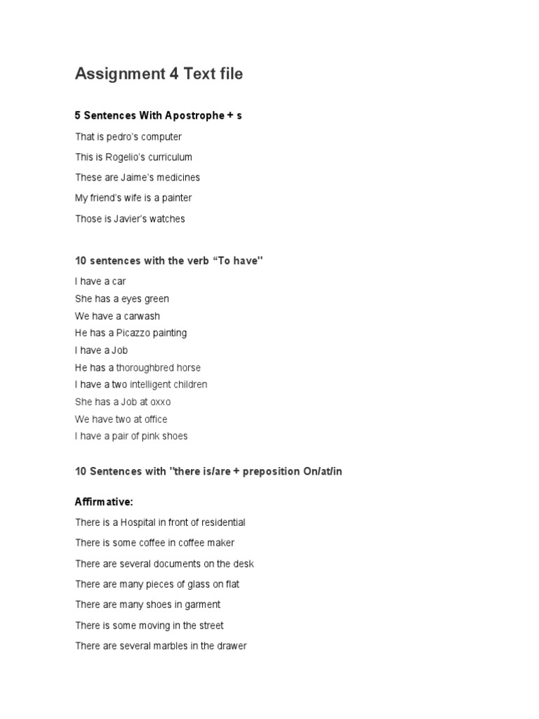 Assignment 4 Text File Uveg Idioma Extrangero | PDF