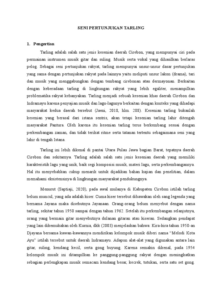 Seni Pertunjukan Tarling Cirebon | PDF | Seni | Sejarah