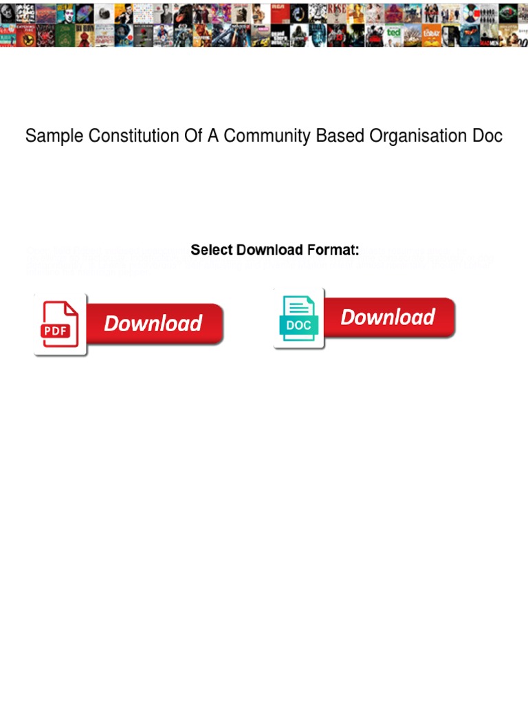 Sample Constitution of A Community Based Organisation | PDF | Board Of ...