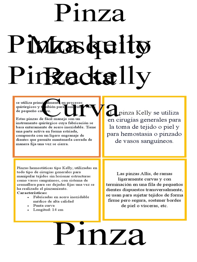 Nombresde Pinzas | PDF | Cirugía | Hemostasia
