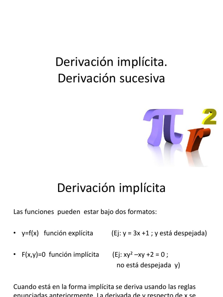 11 - Derivación Implícita y Sucesiva | PDF