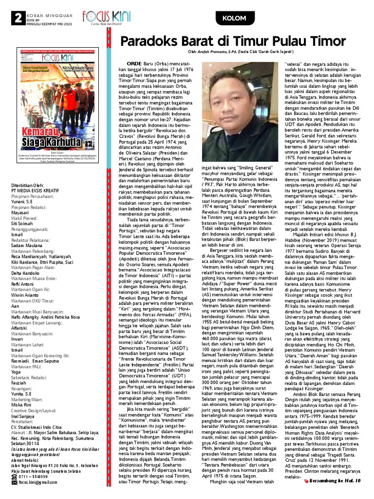 Paradoks Barat Di Timur Pulau Timor | PDF